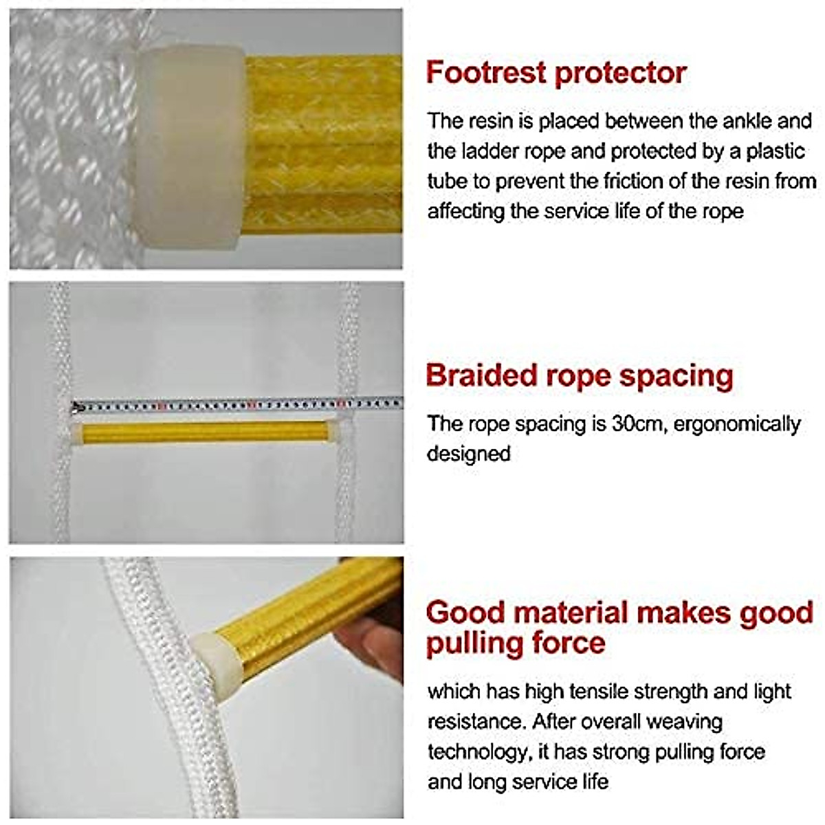 Fire Escape Ladder, Ladders,Emergency Fire Escape Rope Ladder Home Lifeline Ladder Climbing Engineeladder Outdoor Round Nylon Soft Ladder Easy to Use/3M