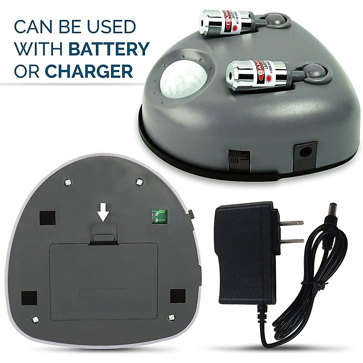 Zone Tech Garage Parking Assist Dual Laser Guide - High-Tech Professional 360 –Degree Adjustable to Wider Angles, Sensor with AC Adapter and Battery Backup for Car/Automotive