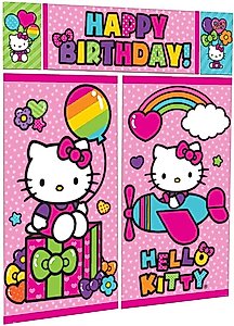 Amscan 670369 Scene Setters® Wall Decorating Kit | Hello Kitty Rainbow Collection | Birthday 59" x 65" 5 per package