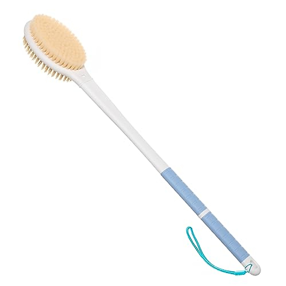 TYYIHUA 20.5" Back Bath Brush Long Handle for Shower for Elderly,Men and Women,Back Scrubbers for Use in Shower,Dual-Sided Exfoliating Dry Brush with Stiff and Soft Bristles,Shower Scrubber for Body