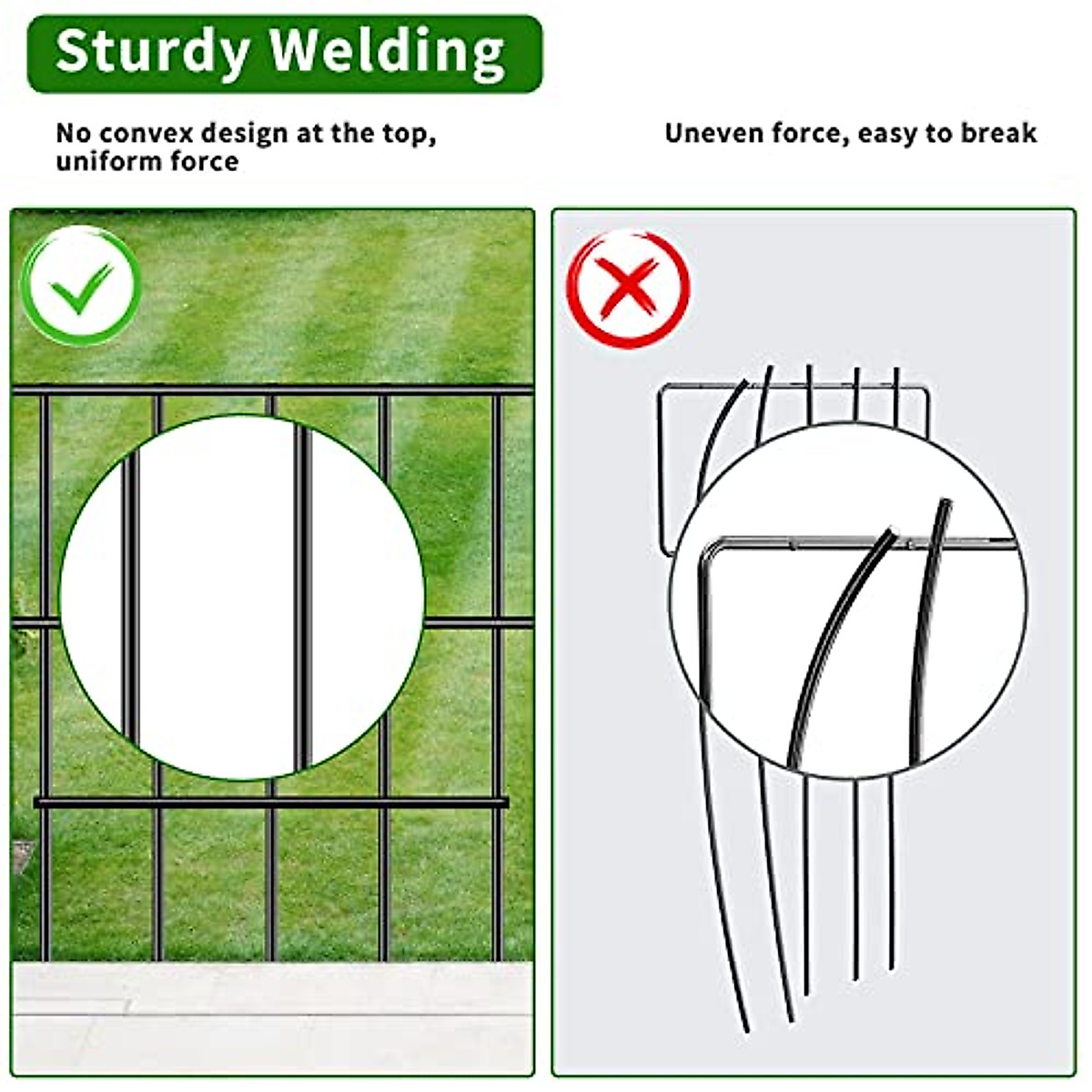 Garden Fencing Animal Barrier, GDUNDUN Outdoor Bright Light Rustproof Steel Animal Barrier Fence No Dig, Multi-Purpose, Suitable for Garden, Yard, Orchard, Farm, DIY The Shape You Want (12 Pack)