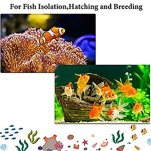 2 Pack Fish Breeding Box, 2 Pcs Fish Tank Breeder Net, Aquarium Separation Net Nylon Incubator Mesh, Fry Hatchery Incubator Mesh with 8 Suction Cup for Newborn Small Fish (Small Size, Big Size)
