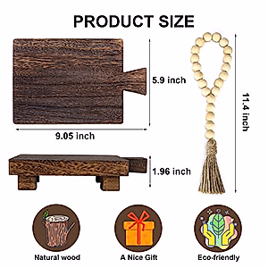 Soap Stand Wood Riser, Farmhouse Raw Wood Pedestal Stand Soap Tray for Kitchen Sink, Wood Dish Soap Tray for Kitchen Counter, Wooden Soap Holder for Display Soap Bottles, Candles and Plants - Brown