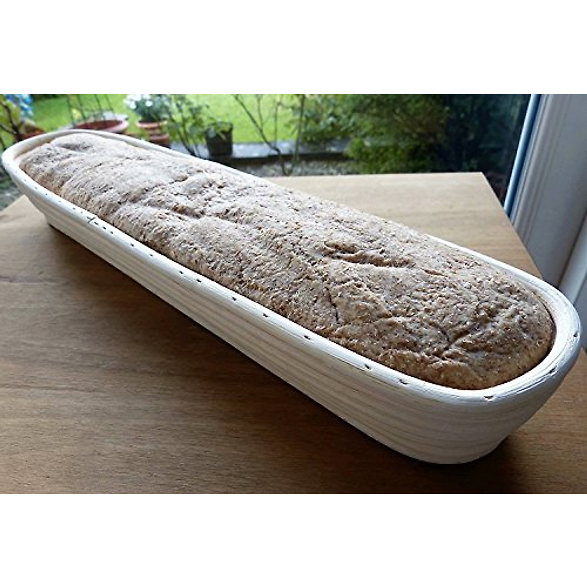 15 inches Baguette Banneton Bread Proofing Basket and Linen Liner Set 2 Pack