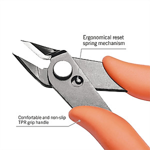 KATA 5 Inch Micro Wire Cutter, Precision Mini Flush Cutters and Clean Cut Pliers for Electronics, Model, Jewelry, Model Kits, Orange