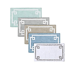 Madison Park Evan 100% Cotton Bathroom Rug Non Slip Backing-Luxrurious Tufted Plush Bath Mat Absorbent, Quick Dry, Spa Design Shower Room Décor, 24x72, Seafoam
