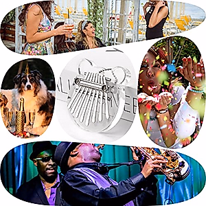 SonicoTech Mini Kalimba Mini Thumb Piano 8 Keys Finger Piano Marimbas Hand Piano Cute Kalimba with Lanyard Keychain Special Lovely Gifts (Crystal bear) Visit Store for Bundle Sales