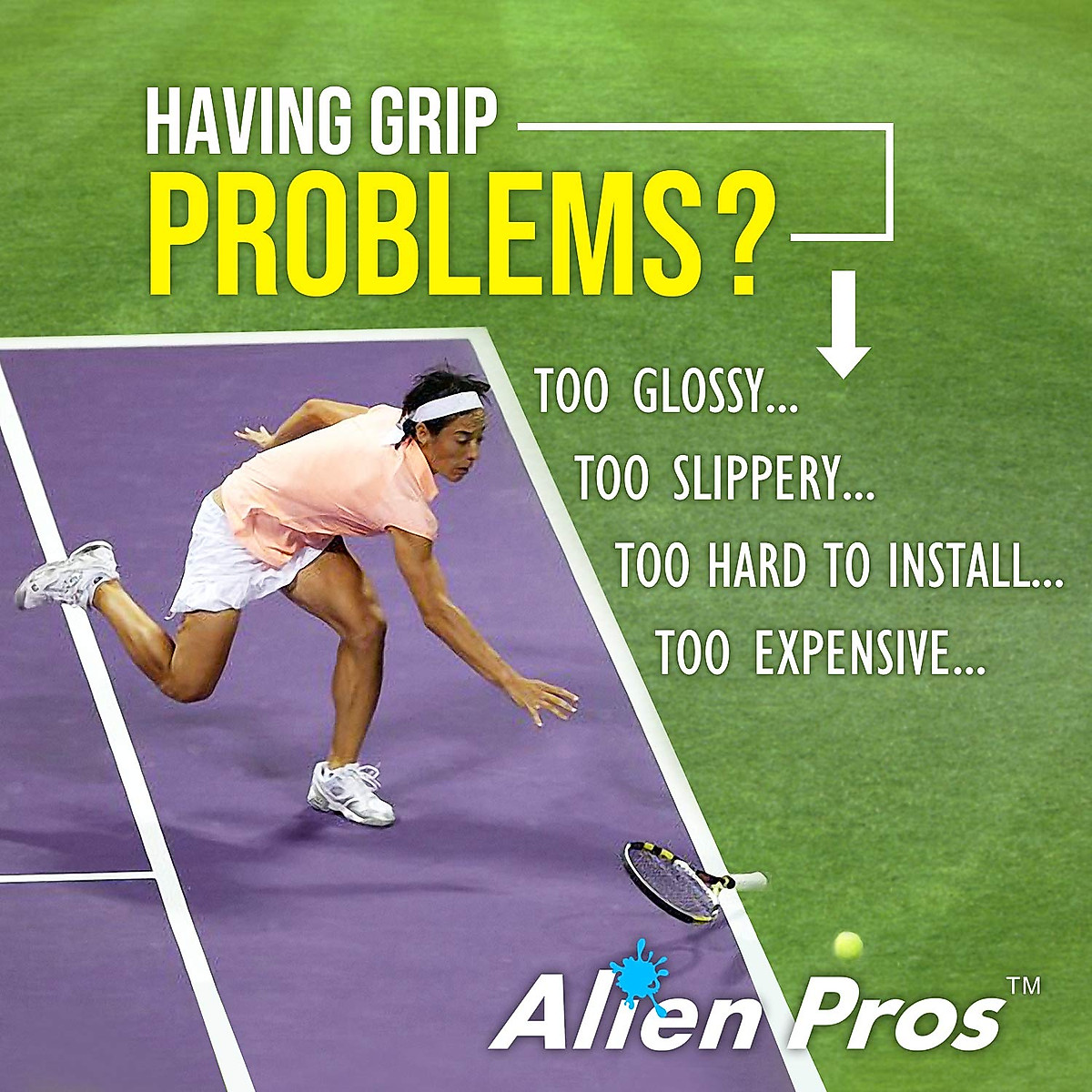ALIEN PROS Tennis Racket Grip Tape (6 Grips) – Precut and Light Tac Feel Tennis Grip – Tennis Overgrip Grip Tape Tennis Racket – Wrap Your Racquet for High Performance (6 Grips, Blue)