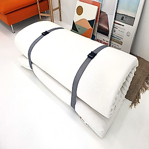 ONE K 2PCS Topper/Memory Foam Mattress Packing Straps for Moving or Storage (100" x 2", Line Navy)