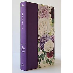 Biblia RVR1960 Tapa dura y tela morada con flores tamaño manual / Spanish Bible RVR 1960 Handy Size Large Print Hardcover Cloth with Purple Floral