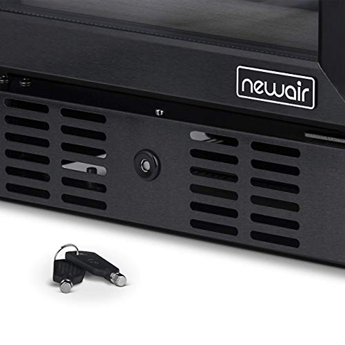 NewAir Freestanding 28 Bottle Dual Zone Wine Fridge, French Door, Black Stainless Steel