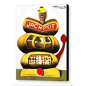 Tommervik Abstract Jackpot Slot Machine Art Casino Art Casino gifts for gamblers Gambling Art Casino Wall Art Gallery Wrapped Canvas Print