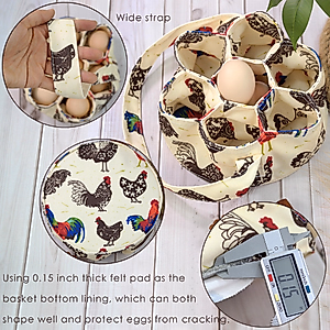ETIUC Eggs Collecting Basket with 7 Pouches Eggs Gathering Basket Canvas Egg Bags for Fresh Eggs Collecting Eggs Holder Bags for Chicken Hen Duck Goose Eggs Farmhouse Henhouse Garden (1pc Basket)