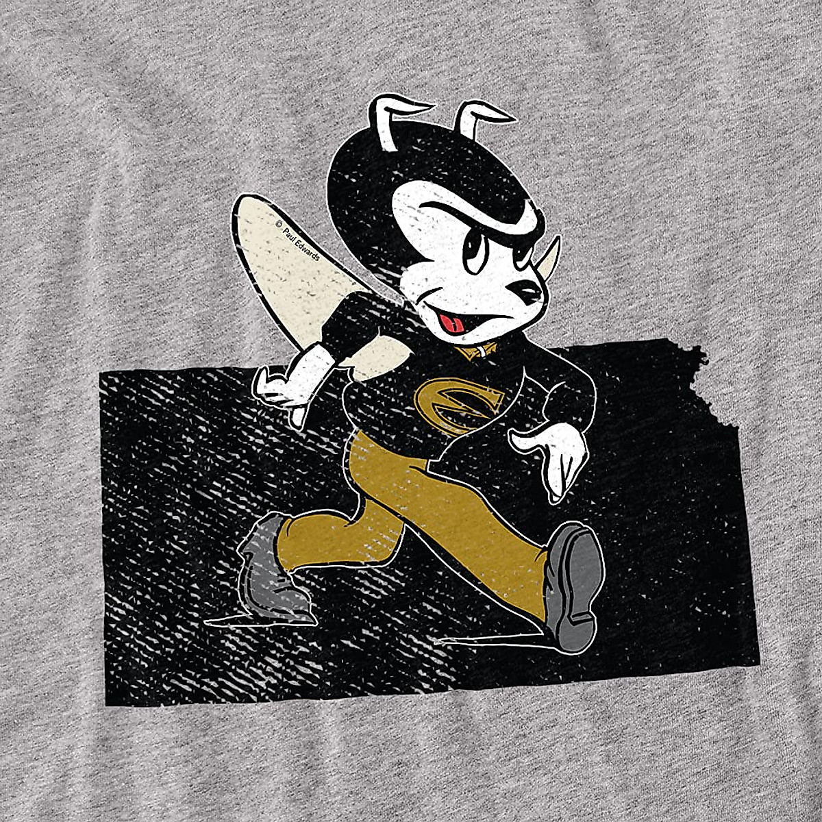 Emporia State University Official State Shape Unisex Youth T Shirt,Athletic Heather, Medium