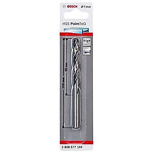 Bosch Professional PointTeQ HSS Twist Drill Bit (for Metal, 7 x 69 x 109 mm, Accessories for Drill Driver)