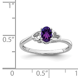 IceCarats 925 Sterling Silver Purple Amethyst February Birthstone Ring