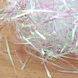Milisten 20 Grams Iridescent Paper Shred Filler Sparkly Shredded Crinkle Paper for Gift Wrapping and Basket Filling 3MM