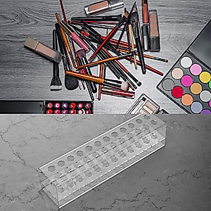 24 Hole Clear Acrylic Brush Display Pen Stand Holder Pen Organizer for Colored Pencils Paint Brushes Makeups Cosmetic Brush