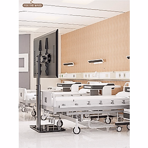 Universal Floor TV Stand with Mount 70 Degree Swivel 9 Level Height Adjustable and Space Saving Design for Most 27 to 65 inch LCD, LED OLED TVs, Perfect for Corner & Bedroom AX1006TB