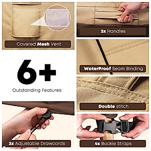 PatioGem Chaise Lounge Cover Outdoor Waterproof, Fade Resistant Lounge Chair Covers Waterproof Outdoor, Lounge Chair Cover, Durable&Thickened Chaise Lounge Cover of 600D Fabric, 80”Lx34”Wx32”H