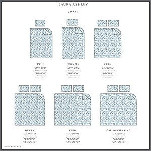 Laura Ashley Home - Percale Collection - 6-Piece Percale Weave Sheet Set - 100% Cotton Bedding - Cool, Crisp, and Breathable, Queen, Jaynie Winter Green