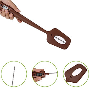 Portable Household Kitchen, Digital Baking Spoon Thermometer for Chocolate Syrup Sauce Spatula Chocolate Cooking Food Thermometer