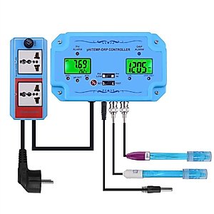 Digital Tester PH/Temp/ORP Controller Water Quality Detector BNC Type Probe Water Quality Tester for Aquarium Monitor