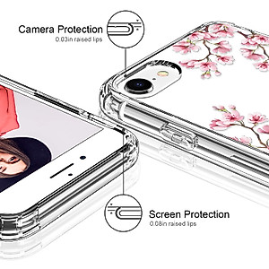 ICEDIO iPhone SE 2022 Case,iPhone SE 2020 Case,iPhone 8 Case,iPhone 7 Case with Screen Protector,Clear TPU Cover with Fashion Designs for Girls Women,Protective Phone Case Nice Florals