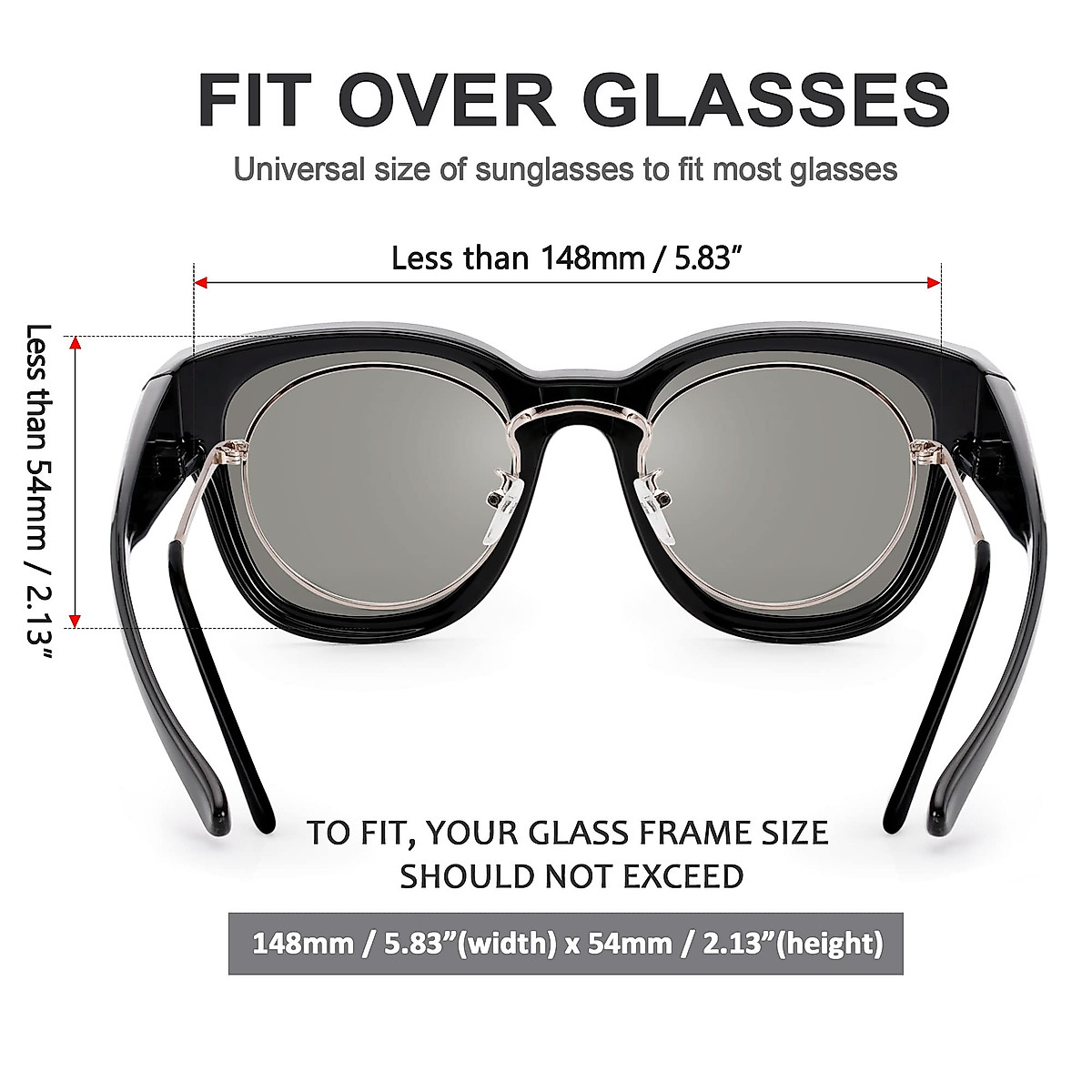 Paukis Over Glasses Sunglasses for Women Men, Polarized UV Protection, Large Round Cat Eye Oversized Solar Shield Fits Over - Mirror Lens