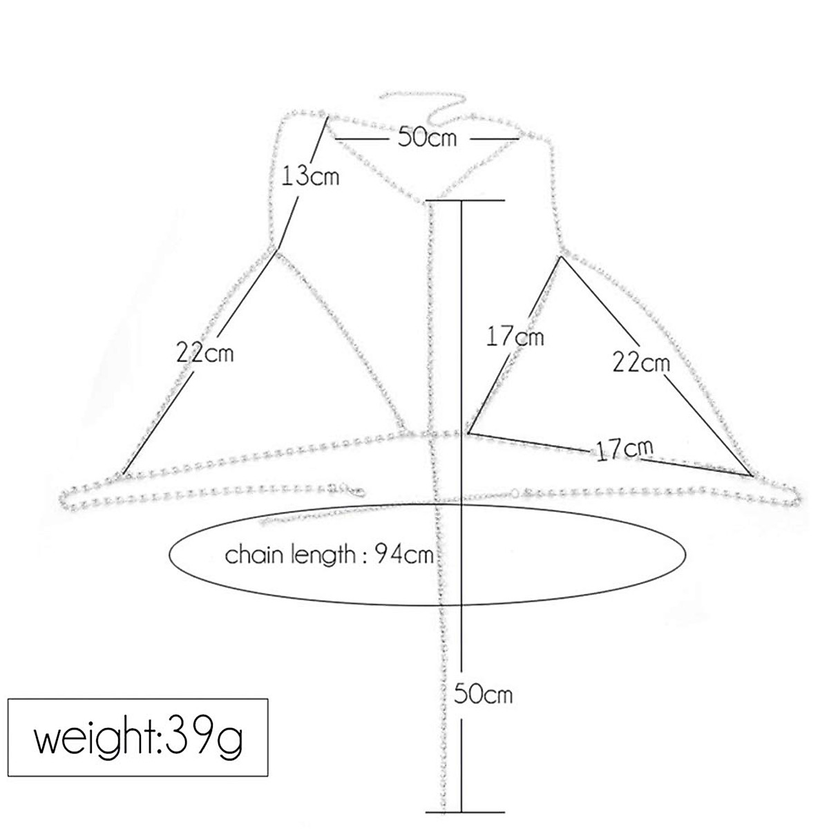 Nicute Boho Rhinestone Body Chain Crystal Bikini Bra Chains Summer Beach Body Jewelry for Women and Girls (Silver)