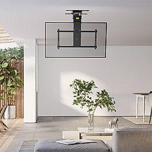 VIVO Electric TV Ceiling Mount for 40 to 85 inch Screens, Large Flip-Down Motorized Pitched Roof VESA Mount, Master Pack, Black, MOUNT-E-FD85