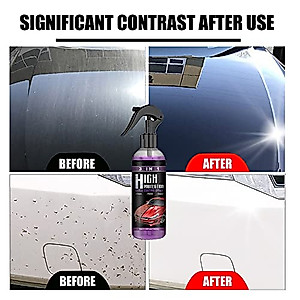 RJDJ 3 in 1 High Protection Quick Car Coating Spray, Extreme Slick Streak-Free Polymer Quick Detail Spray,Quick Coat Car Wax Polish Spray for Cars Easy to Use (3PCS)