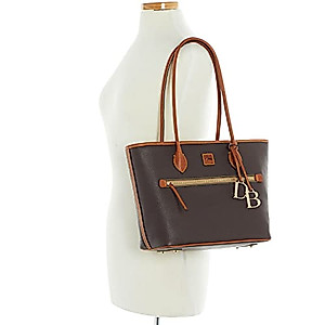 Dooney & Bourke Women's Tote in Pebble Grain Leather, Medium Sized Handbag with Leather Straps, Brown Tomorrow