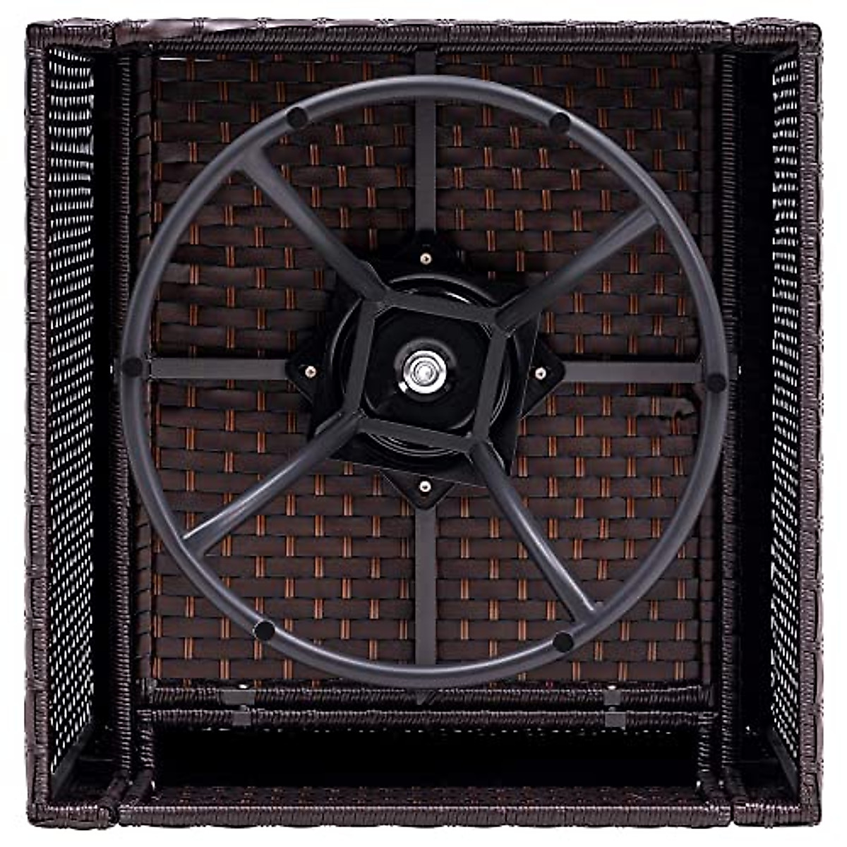 MCombo 4 Pieces Outdoor Patio Furniture Set, Swivel Lounge Chair and Cushion, Wicker Conversation Set with Tempered Glass Table, Outdoor Furniture Chair Set for Lawn Balcony Gazebo, 9575BR-BG