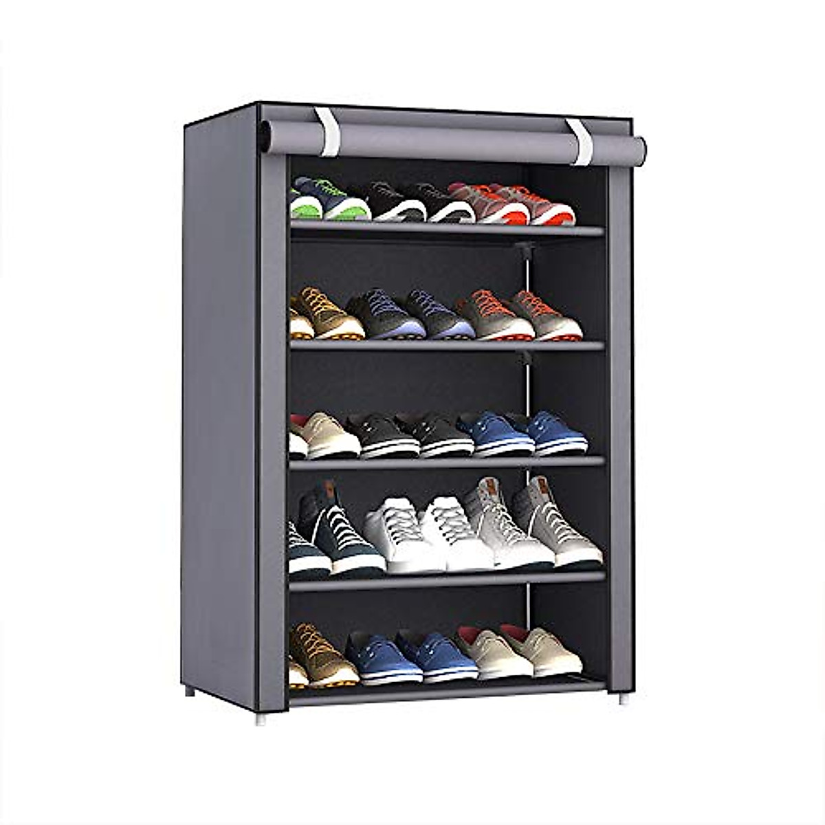 Souarts 4/5/6/8/10Tiers Shoes Rack Storage with Dustproof Cover Closet Shoes Storage Cabinet