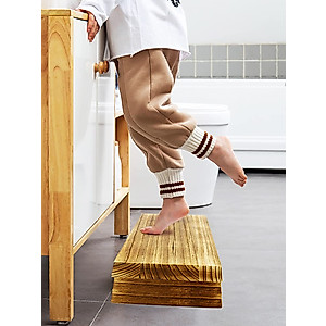 MINGZHE Step Stools,Wood Step Stool with Non Slip Wooden Step Stools Heavy Duty Wooden Bed Step Stools Single Step Stool for Bed(#1)