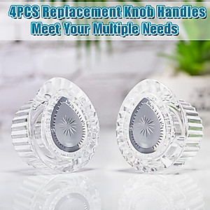 Enhon 4 Pcs Replacement Knob Handle Kit Compatible with Moen 100710 Shower Handle, Shower Knob Replacement for Single Handle Bathroom Faucet Tub Shower Handle, Chrome Knob Insert
