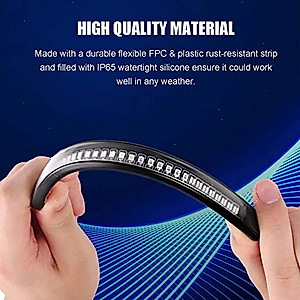 Motorcycle Tail Lights, Universal 48 Led Two-color Light Bar Stop Turn Signal Lights All-in-one for Motorcycle Waterproof Flexible Light (Yellow + Red)