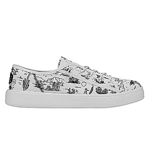 Hey Dude Cody Desert White/Black Men's 10 & Women's 12 | Unisex Sneakers | Unisex Slip On Shoes | Comfortable & Light-Weight