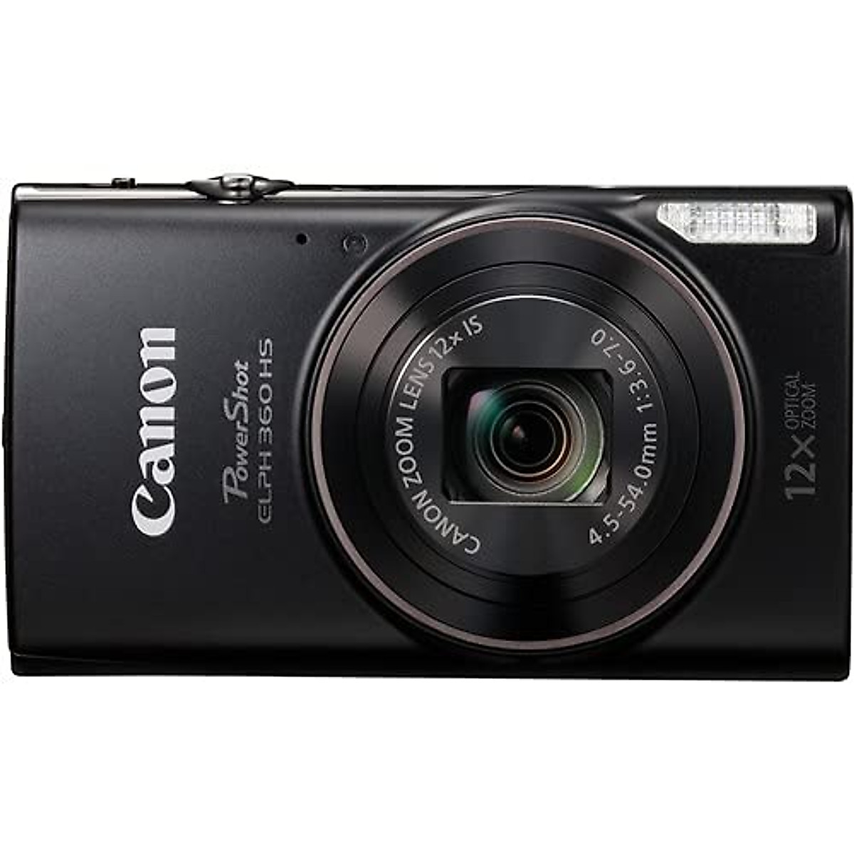 Canon PowerShot ELPH 360 HS Digital Point and Shoot Camera (Black) Bundle with 32 GB Memory Card and More (Renewed)