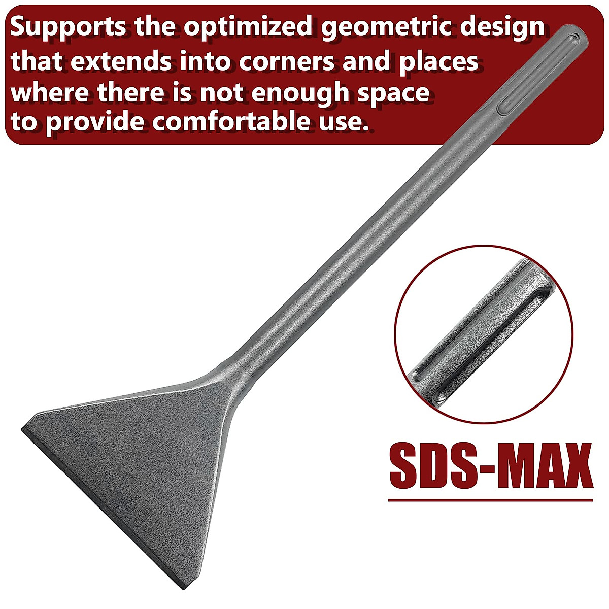 JACKCHEN 6 Inch Wide Tile and SDS-Max Shank, 6" x 15" Remove Chisel, 40Cr Steel Jackhammer Bit,Suitable for SDS-Max Rotary Hammer Drills