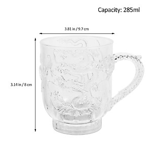 IMIKEYA 3D Dragon Embossed Cup, LED Flash Mug Coffee Beer Whisky Cup for Bar Club Home Dragon Collectible Gift