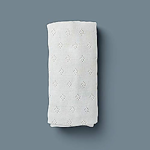 Swaddle Blanket - Baby Essentials | Baptism Christening Dedication Receiving Blankets Baby Wrap for Infant Newborns - Newborn Essentials Must Haves - 100% Viscose Shawls, 80 x 110 cm - White