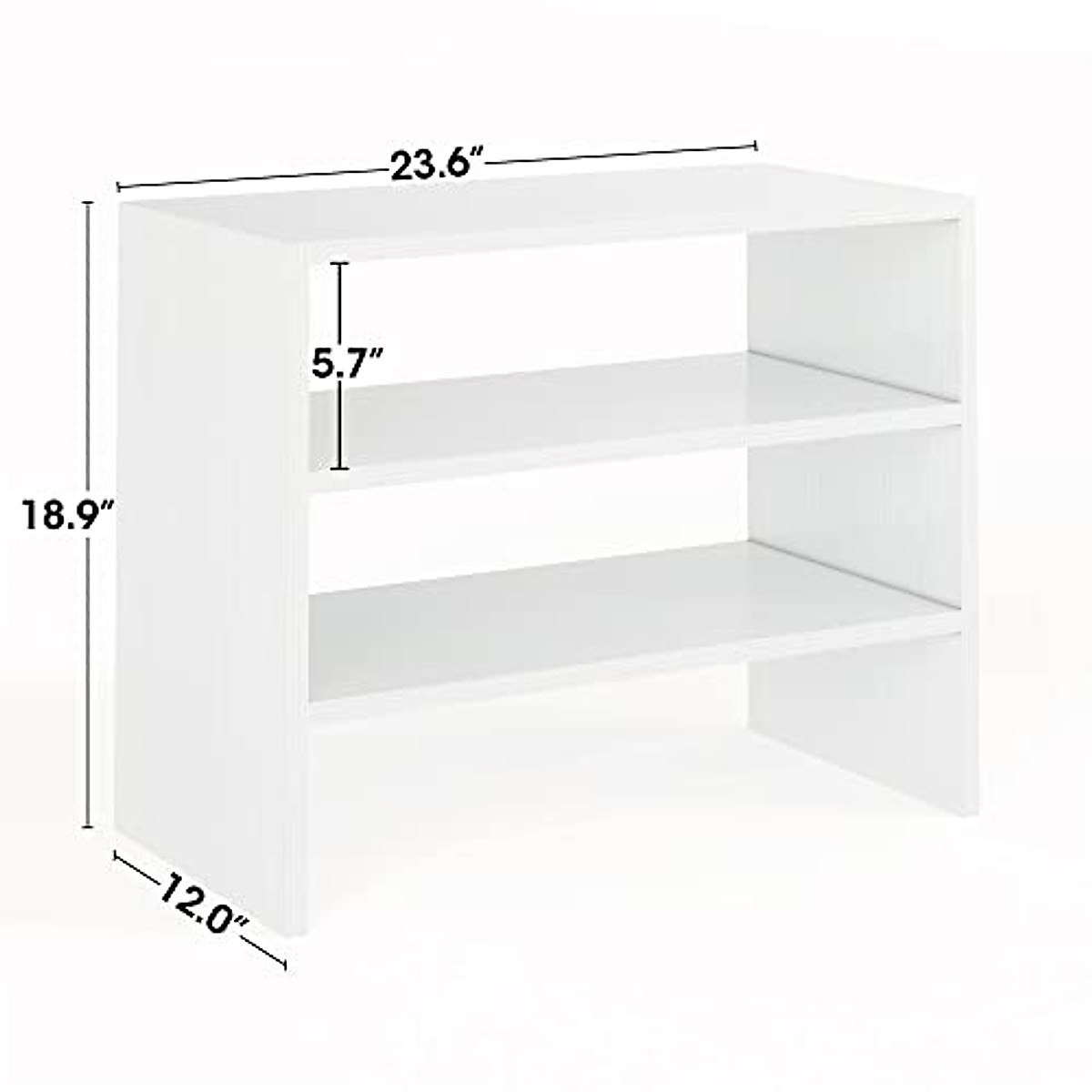 WAHEY Shoes Rack, Stackable 3 Shelf Wood Closet Organizer Unit, FSSR002