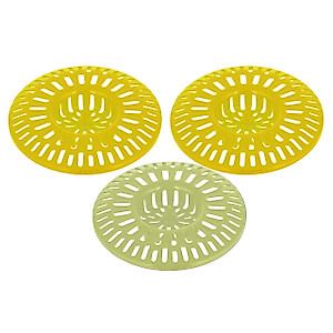 Bath Drain Stopper 3 inches - Pack of 3 - Bathroom Hair Cover Trap - Shower Basket Strainer - Tub Catcher Sink Cathcer