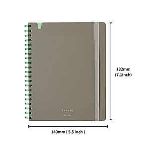 Kokuyo. Kokuyo Soft Ring Notebook in Sooofa in B6 4mm Grid 80 Sheets Warm Gray and Mark⁺ Two Colors Highlighter of Similar Shades 5-Pack (Pink,Blue,Green,Purple and Yellow) Set