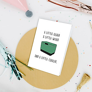 Nchigedy Funny Birthday Card for Him Her, Hilarious Cooler Pun Birthday Card, Older and Wiser Birthday Card for Men Women