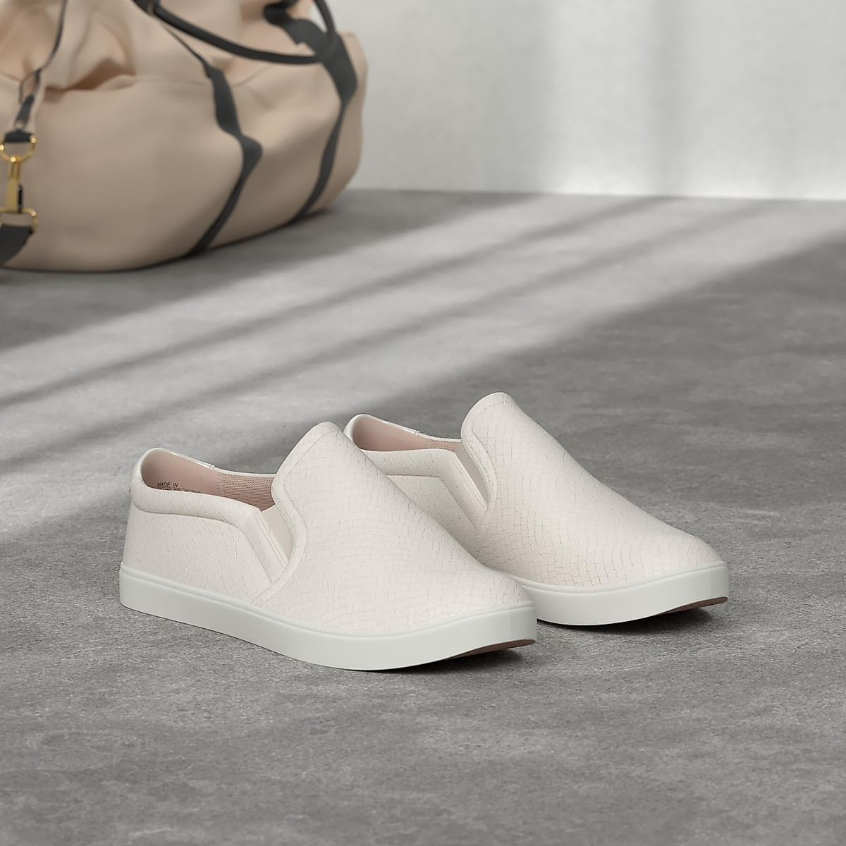 Dr. Scholl's Shoes Women's Madison Slip On Fashion Sneaker, White Snake, 7 US