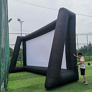 fitnessandfun 30ft Huge Inflatable Projector Screen - Blow Up Outdoor Movie Screens - 360 Inch for TV & Movies - Seamless, Portable, Front & Rear Projection(30ft with Blower)