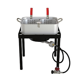 Krollen Industrial 18 Qt. Dual Basket Fryer/Fish Cooker - 55,000 BTU